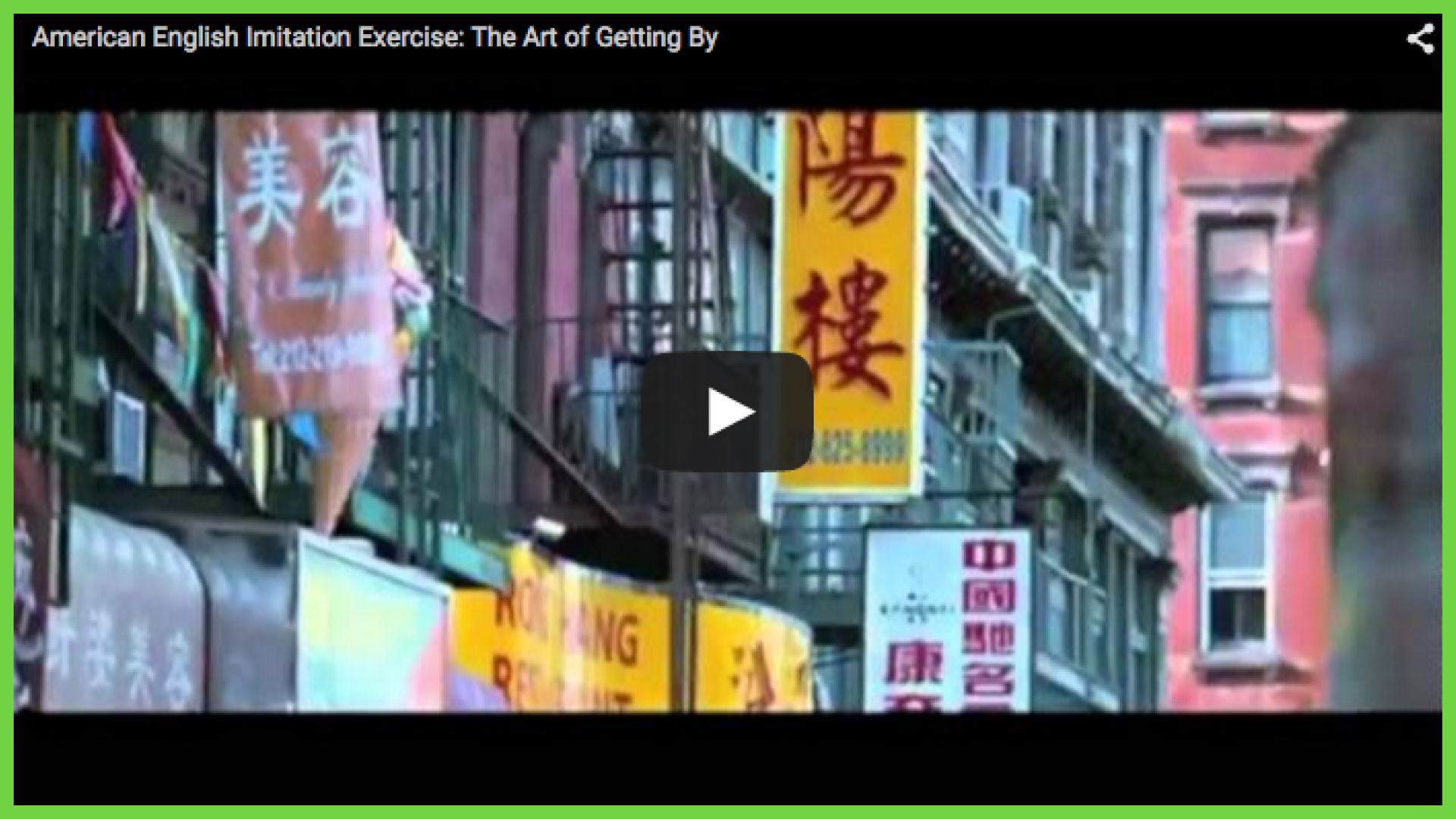 Imitation Exercise - The Art of Getting By - Rachel's English